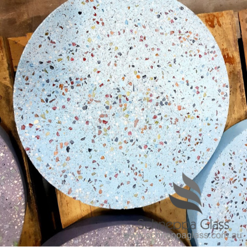Colored Glass In Concrete